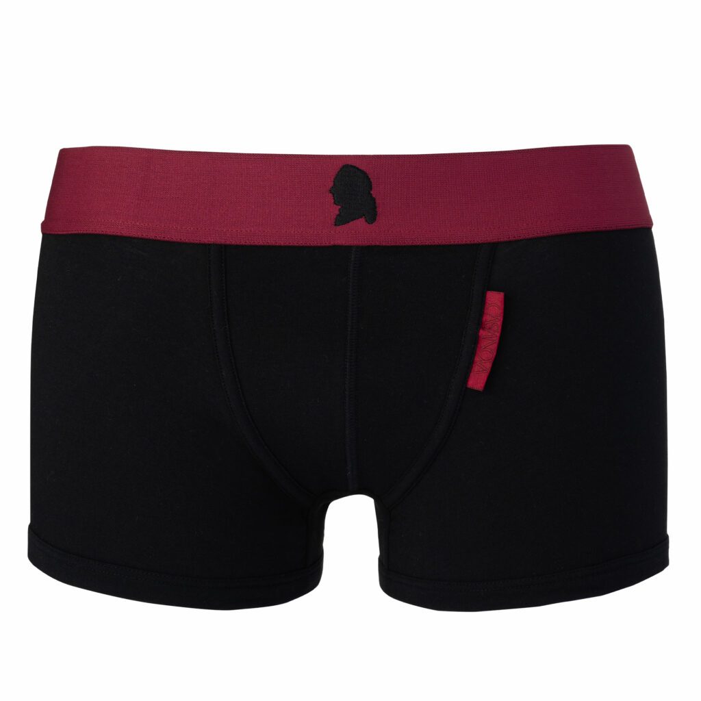 Black Boxer With Bordeaux Waistband Special Edition - Shop Now